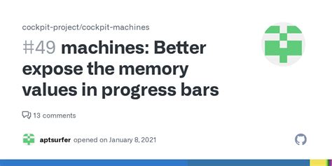 Machines Better Expose The Memory Values In Progress Bars · Issue 49 · Cockpit Projectcockpit