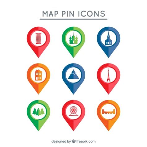 Premium Vector Several Colored Pointers In Flat Design