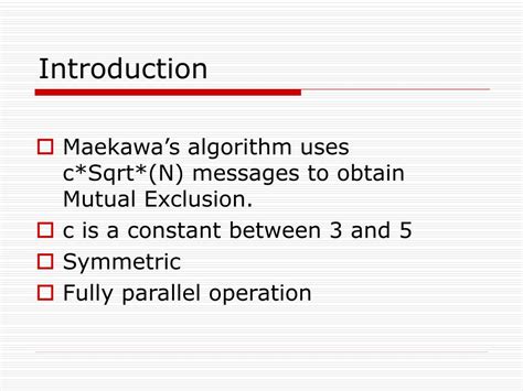 Ppt A Sqrtn Algorithm For Mutual Exclusion In Decentralized Systems