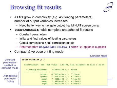 Ppt Statistical Methods For Data Analysis Parameter Estimates With Roofit Powerpoint