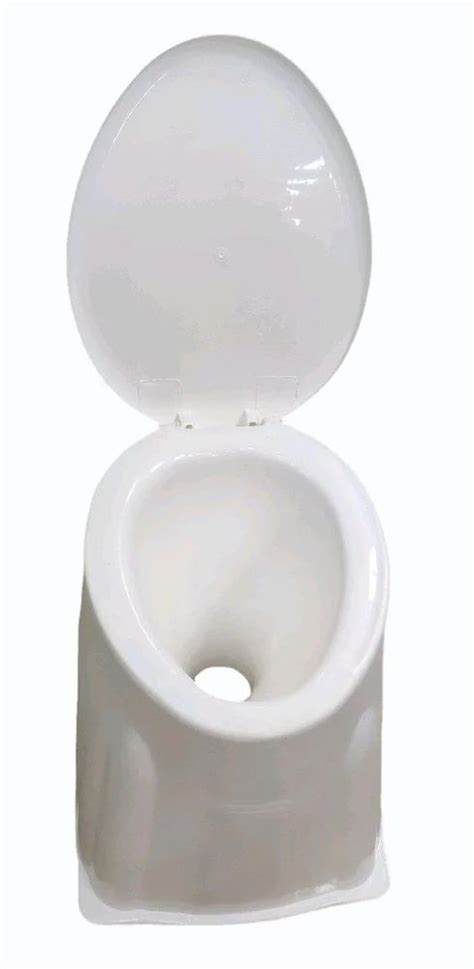For Patients White Portable Plastic Commode Size 14 Inch Width At