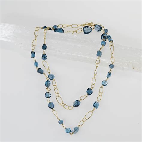 London Blue Topaz and 18k Gold Necklace - DMG Gallery