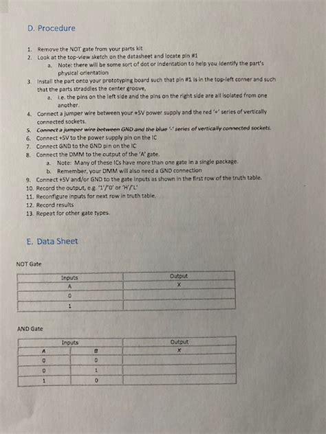 Solved Lab Exercise Logic Gates A Introduction In Your Chegg