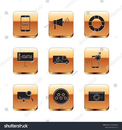Set Mobile Faq Information Computer Monitor Stock Vector Royalty Free 2228858449 Shutterstock