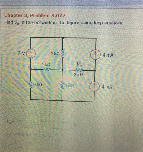 solved find v o in the network in the figure using loop