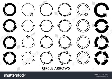 Monochrome Round Rotating Arrow Seteasy To Use Vector Stock Vector