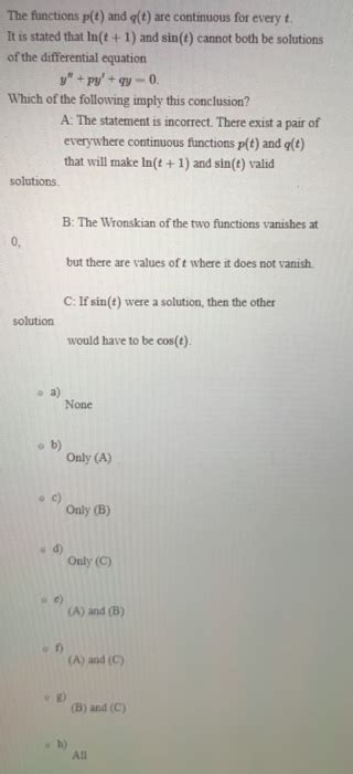 solved the functions p t and g t are continuous for every