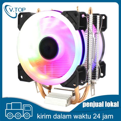V Top Kipas Pendingin Cpu Pipa Panas Sunyi 2 4 6 3 4pin Pwm Lga 775