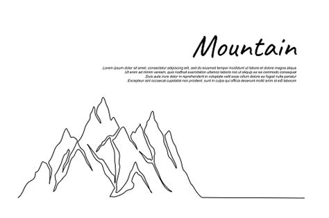 산 풍경의 연속 한 선 그리기 높은 마운트 피크 선화 드로잉 벡터 디자인 모험 겨울 스포츠 하이킹 및 관광 개념 벡터에 대한 스톡 벡터 아트 및 기타 이미지 Istock