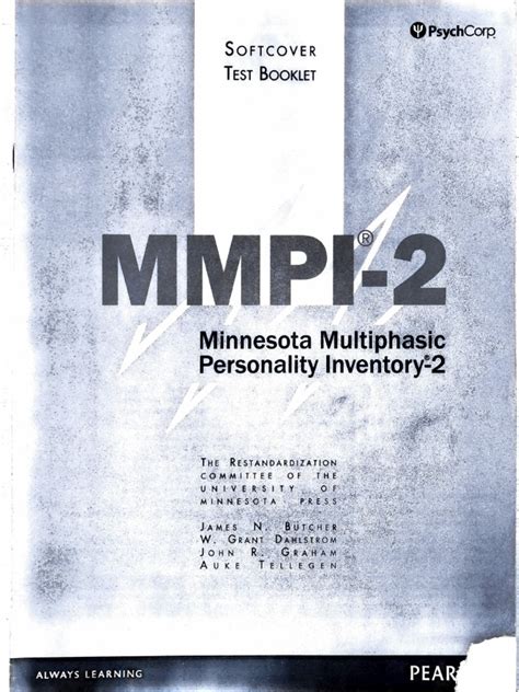 mmpi 2 test booklet pdf