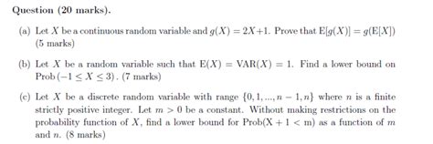 Solved Question Marks A Let X Be A Continuous Random Chegg Com