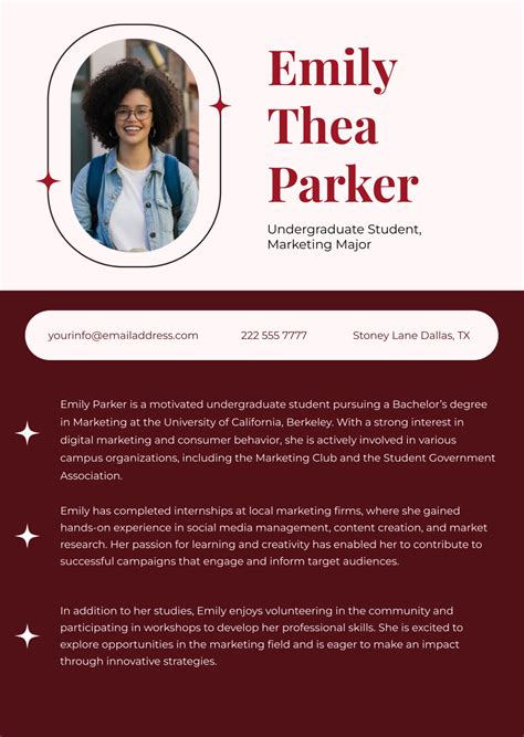 Free Professional Bio For Social Workers Template To Edit Online