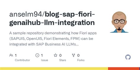 GitHub Anselm94 Blog Sap Fiori Genaihub Llm Integration A Sample