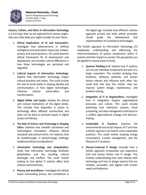 01 Science Culture And Ethics In Information Technology Pdf