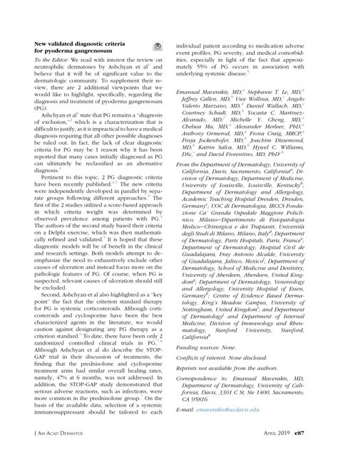 Pdf New Validated Diagnostic Criteria For Pyoderma Gangrenosum