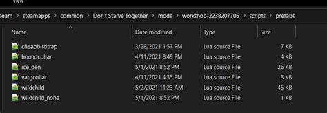 Error Loading File Prefabs Dont Starve Together Mods And Tools