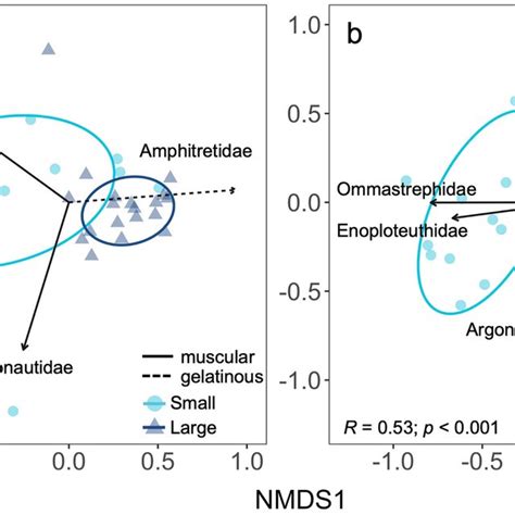 Non Metric Multidimensional Scaling Nmds Plots Showing Diet Overlap Download Scientific