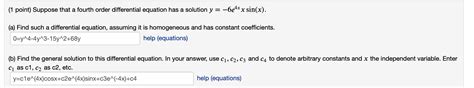 Solved 1 ﻿point ﻿suppose That A Fourth Order Differential