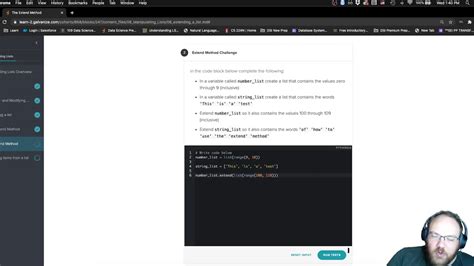 Python List Manipulation The Extend Method Challenge 2 Youtube