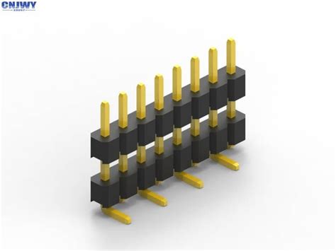 Dual Row 2 54mm Pitch Male Pin Header Connector Brass Contact