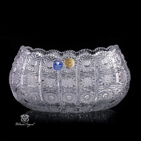 Grand Bohemian Crystal Bowl Handcrafted Czech Lead Crystal