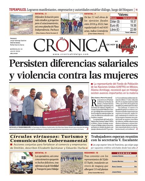 La Crónica De Hoy En Hidalgo ~ 10 07 2024