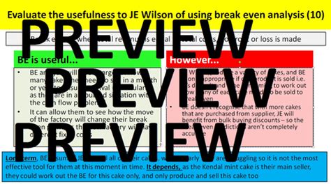 2 2 3 Break Even Theme 2 Edexcel A Level Business Teaching Resources