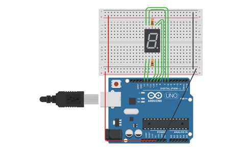 Circuit Design 7 Segment Display Tinkercad