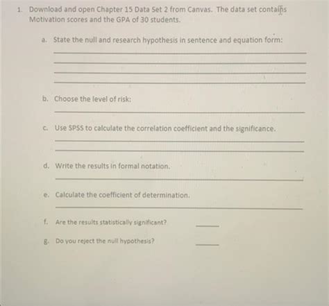 Solved 1 Download And Open Chapter 15 Data Set 2 From