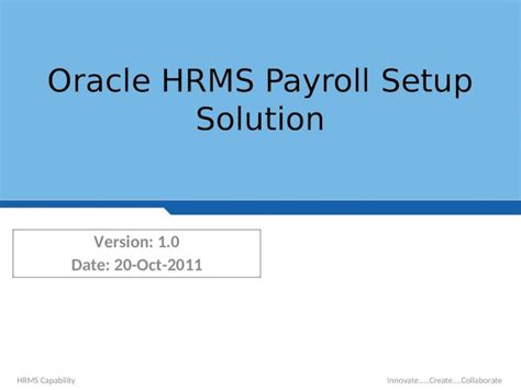 Ppt Oracle Hrms Payroll Setup Ppt Dokumen Tips