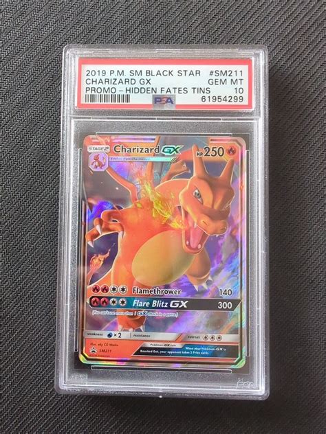 Psa 10 Charizard Gx Sm211 Hidden Fates Promo 2019 Gem Mint Pokemon Card Values Mavin