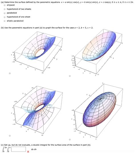 solved a determine the surface defined by the parametric