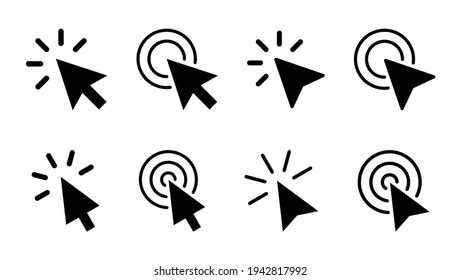 Clicks Cursor Pointer Vector Icon Set Stock Vector Royalty Free Shutterstock