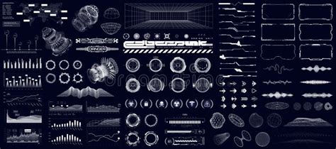 digital hud collection for ui ux gui projects stock vector illustration of element graphic
