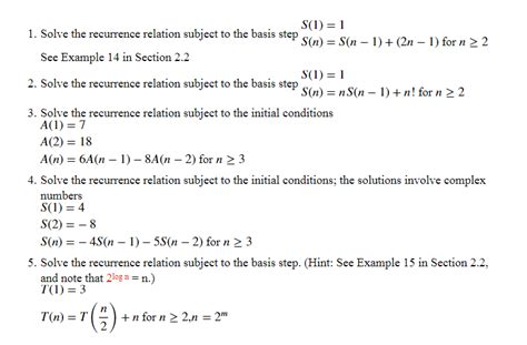 Solved 1 Solve The Recurrence Relation Subject To The Basis