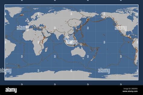 Sunda Tectonic Plate On The Solid Contour Map In The Patterson Cylindrical Projection Centered