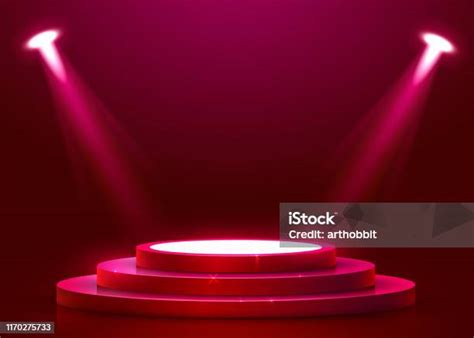 스포트라이트와 조명 추상 라운드 연단 시상식 컨셉 무대 배경 0명에 대한 스톡 벡터 아트 및 기타 이미지 0명 3차원 형태 Championship Istock