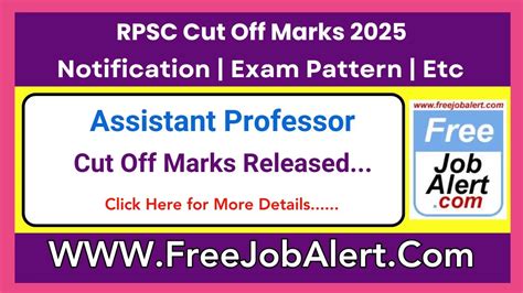 Rpsc Assistant Professor Cut Off Marks 2025 Has Released Check Cutoff Marks Here Rpscrajasthan