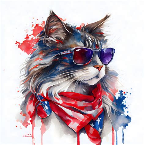 maine coon cat digital art by frida miller pixels