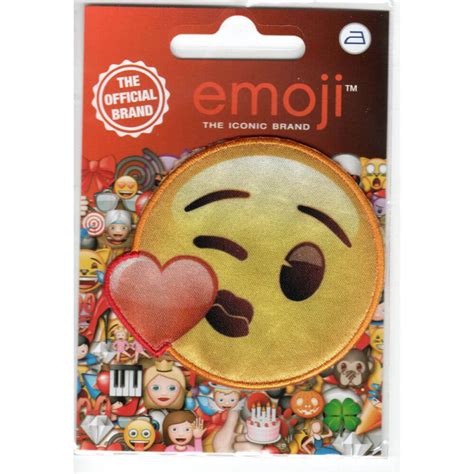 Emoji Smiley Kys Strygemærke Ø 6 5 Cm Sjovt Og Farverigt Motiv