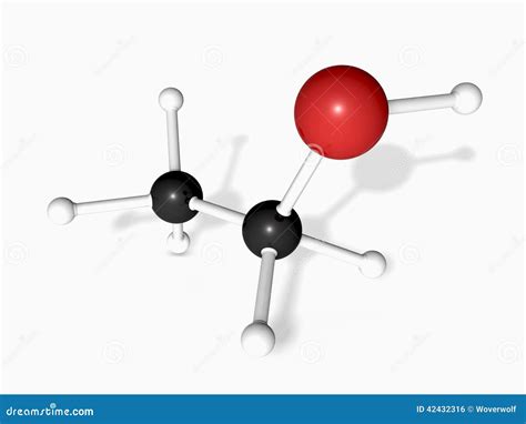 Ethanol Molecule Structure Icon On White Background Ethanol Sign Flat