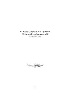 ECE Signals And Systems Homework Assignment Ece Signals And Systems Homework