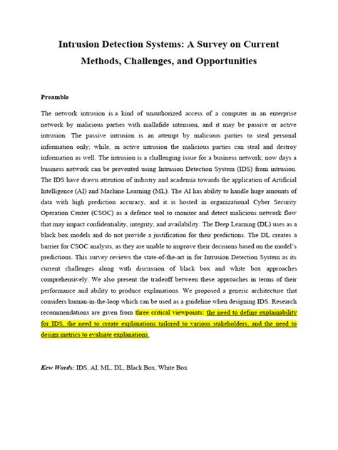 Intrusion Detection System Pdf Machine Learning Artificial Intelligence