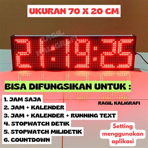 jual jam digital ukuran 70 x 20 jam digital ntp ukuran 70 x 20 cm jam