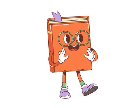 Premium Vector Cartoon Retro Groovy School Textbook Character