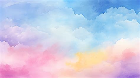 수채화 파스텔 하늘 배경 핑크 벽지 수채화 하늘 투명한 기하학 배경 일러스트 및 사진 무료 다운로드 Pngtree