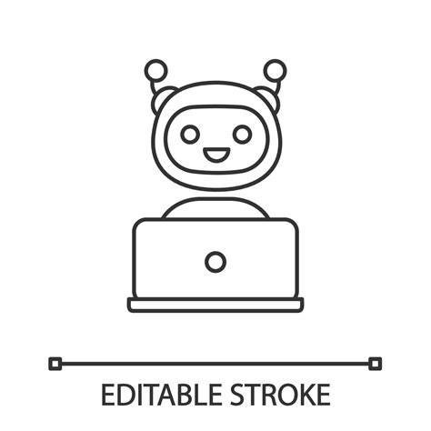 Chatbot Linear Icon Thin Line Illustration Chat Bot Artificial