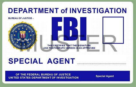 Film Id Card Fbi Special Agent Shoppen Fuer Sammlerde