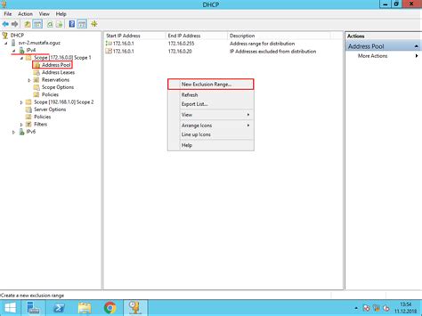 Dhcp Server Exclusion Range Ve Reservation İşlemleri Mustafa Sabri OĞuz