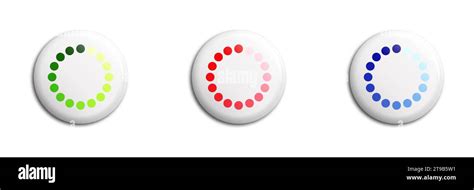 Loading Icons White Round Buttons With Shadows Flat Vector